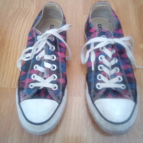 Converse | Shoes | Converse Bluepinkblack Diamond Shapes All Stars ...